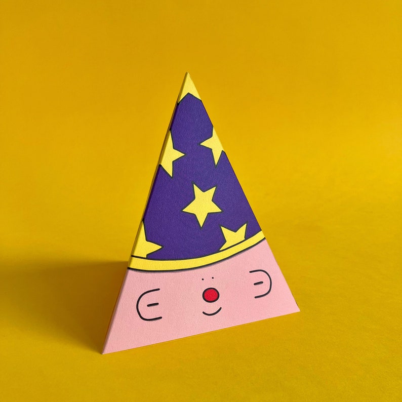 Illustrated Die Cut Fold Out Birthday Card Wizard With Envelope ...
