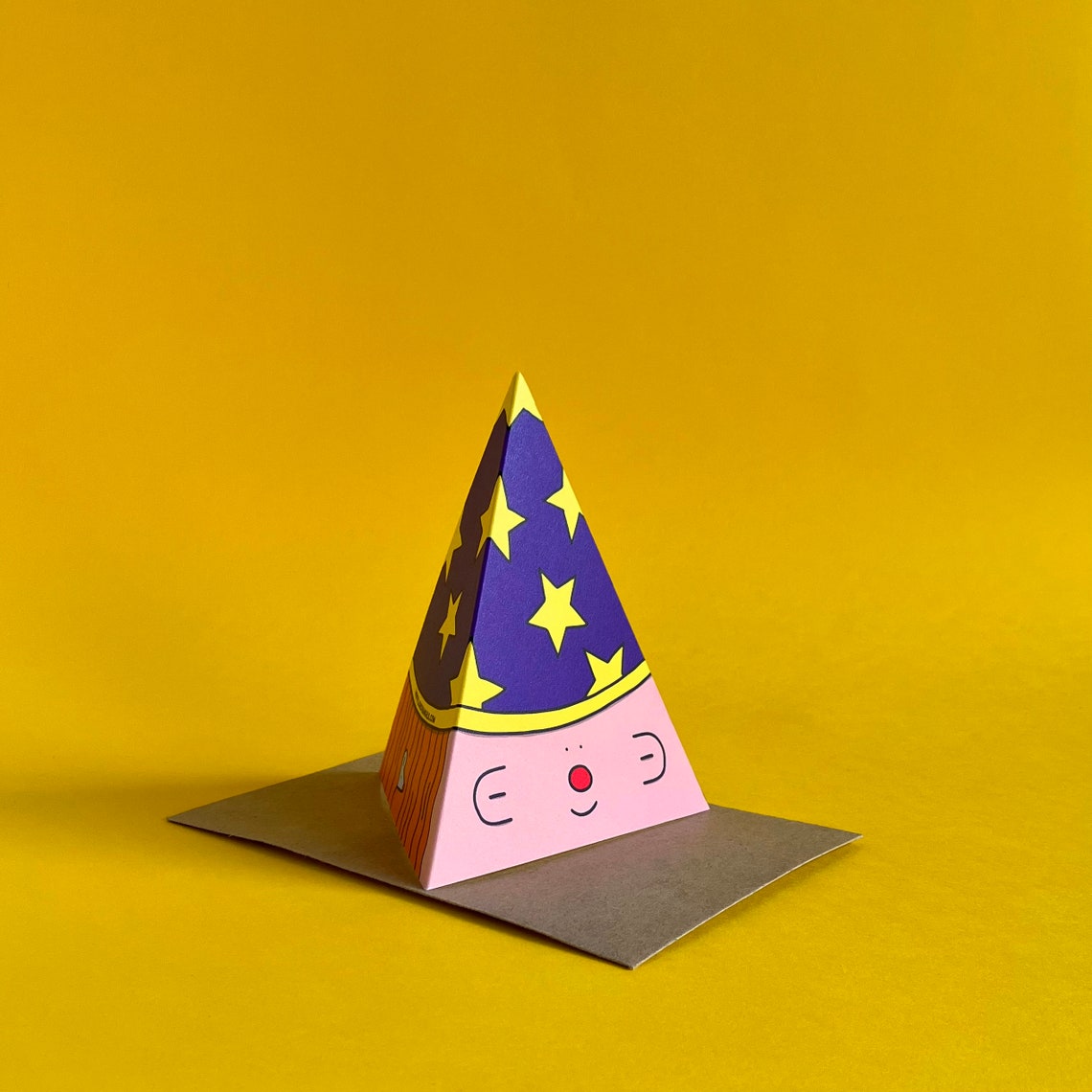 Illustrated Die Cut Fold Out Birthday Card Wizard With Envelope ...