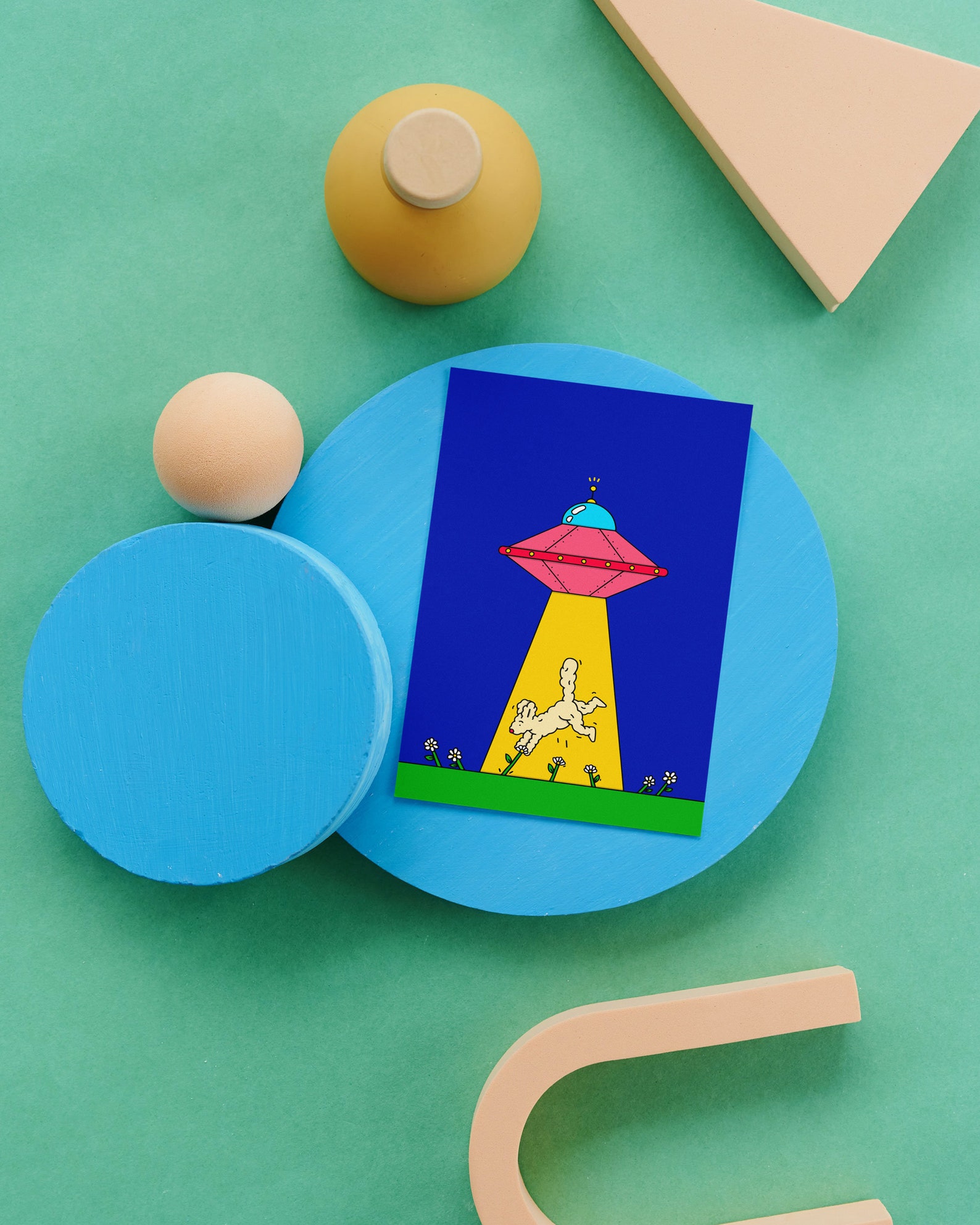 UFO Mini Print A5 Mini Poster Art Print Illustration Card Abstract ...