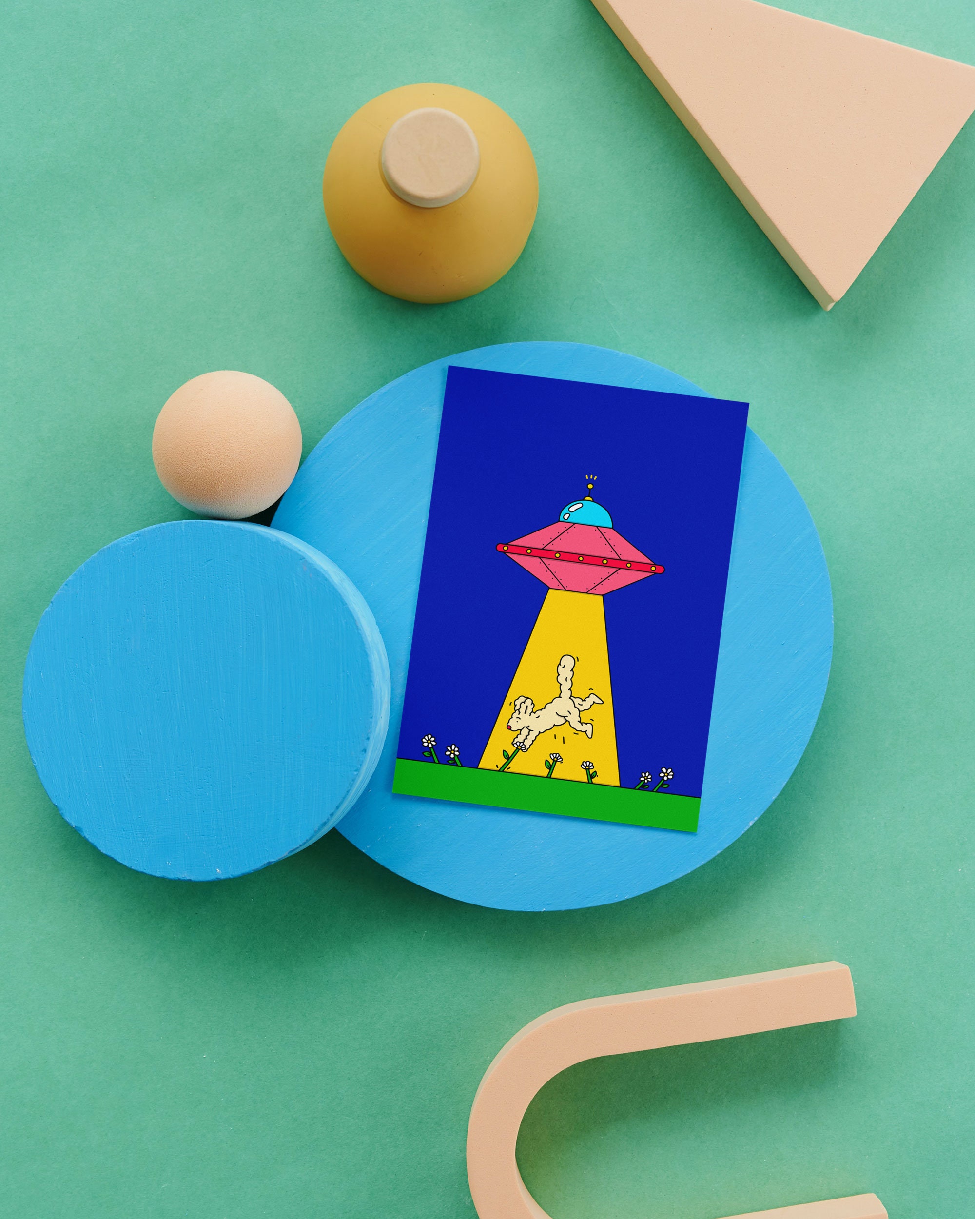 UFO Mini Print A5 Mini Poster Art Print Illustration Card Abstract ...