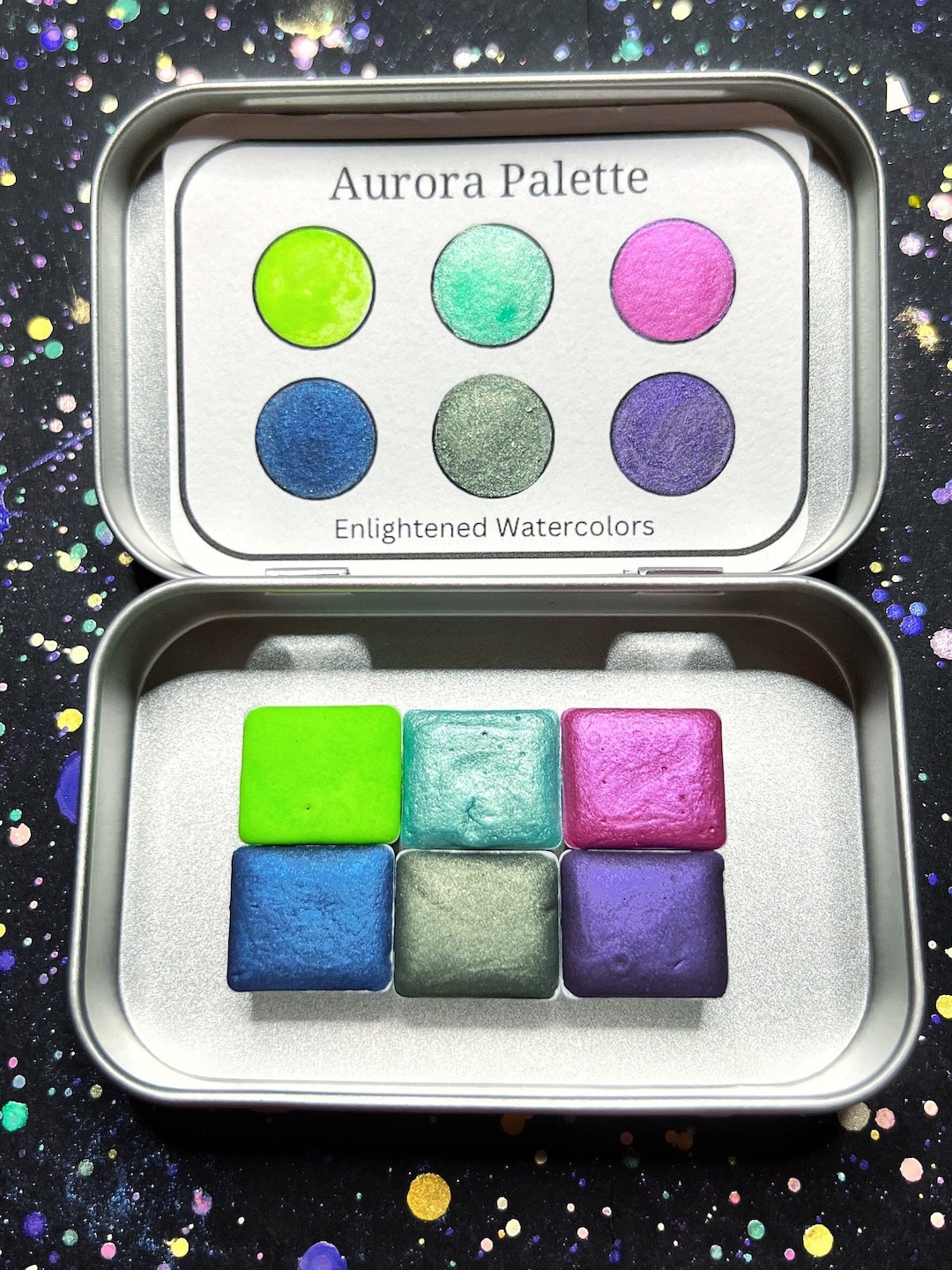 Aurora Palette 6 Half Pan Watercolor Palette by Enlightened Art Supply ...