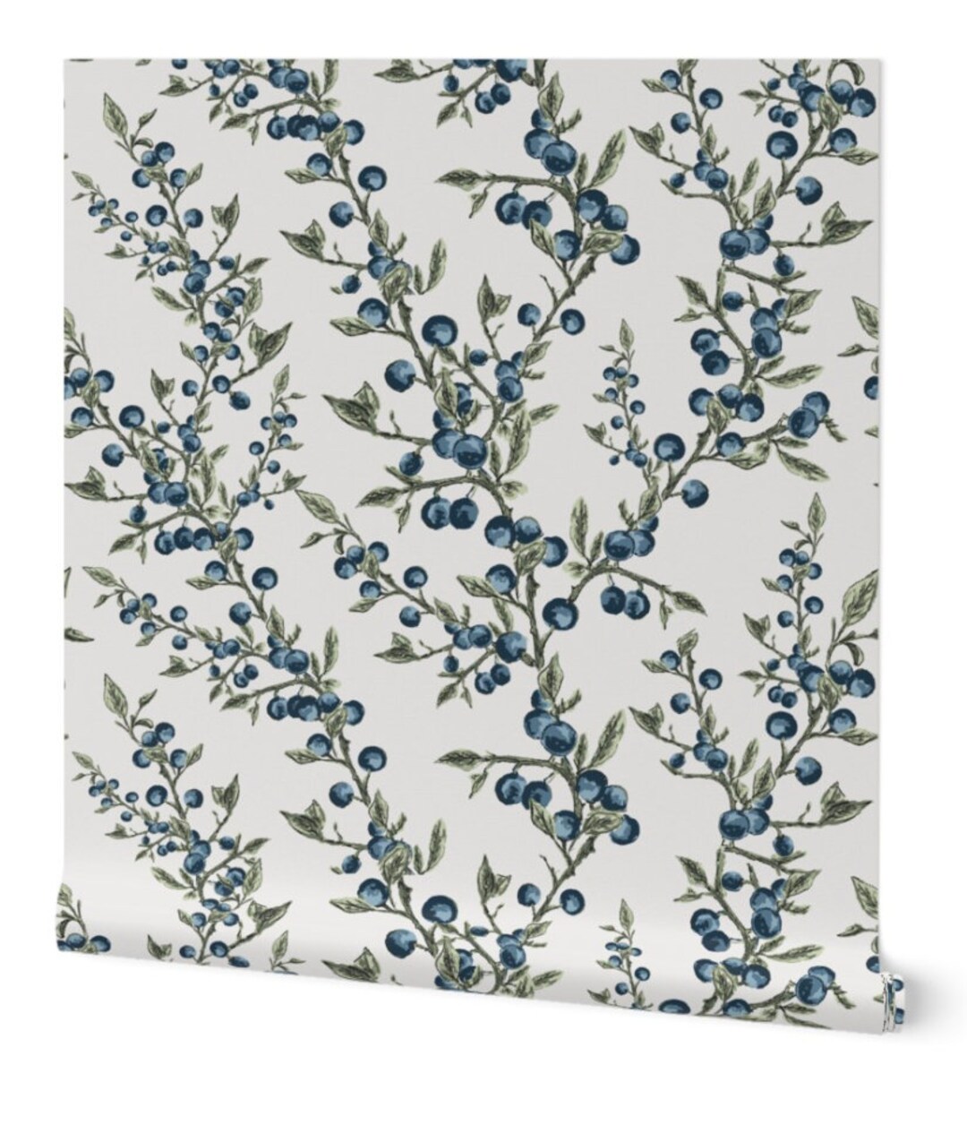 Blueberry Vine Wallpaper - Etsy