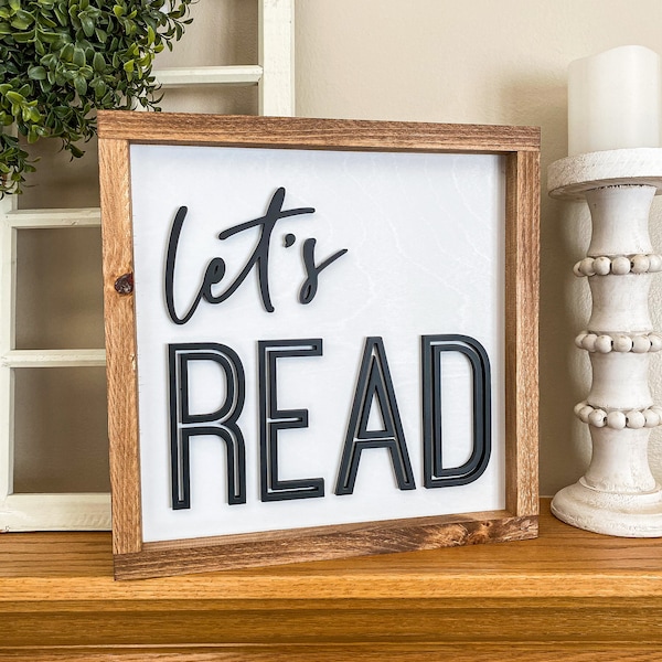Lets Read Sign - Etsy