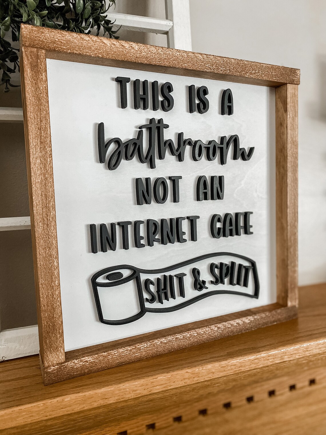 Funny Bathroom Sign Bathroom Sign Shit and Split - Etsy