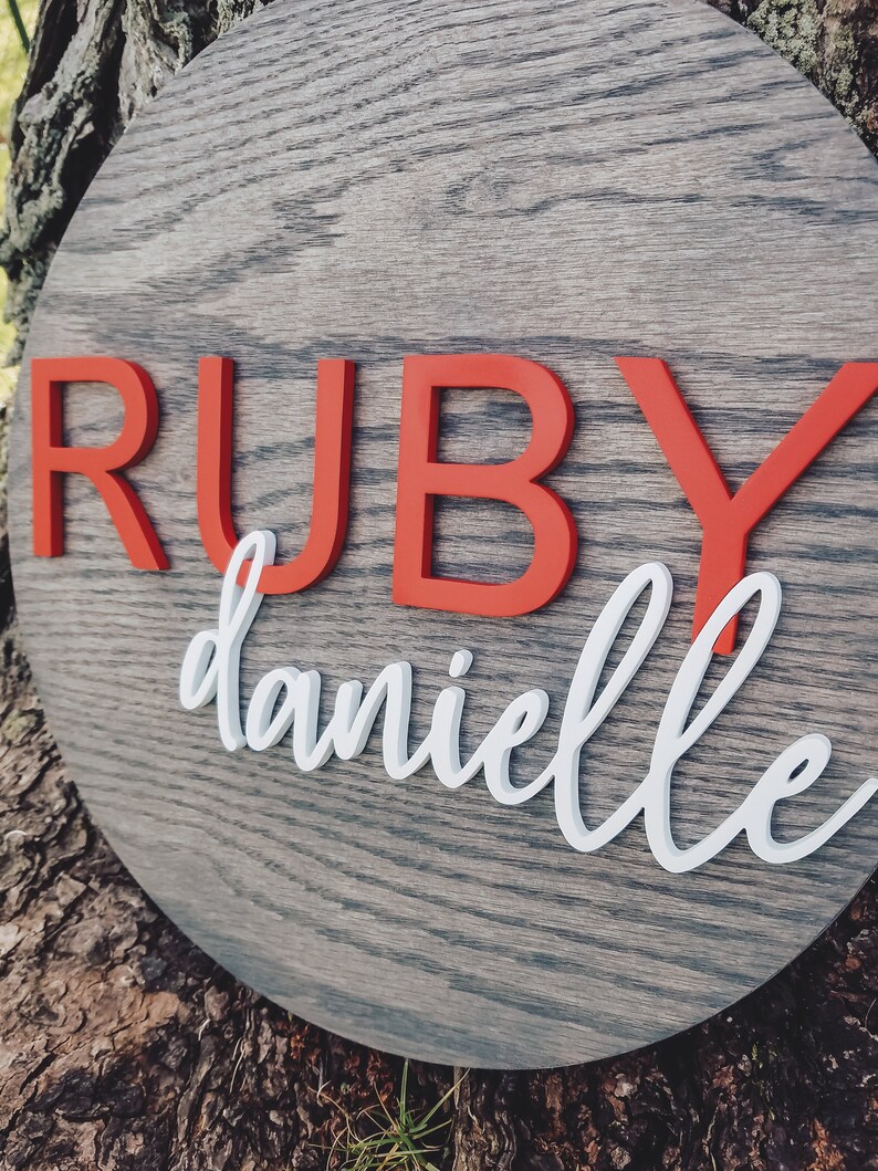 Name Round 3D Name Sign 3D Name Round Nursery Sign - Etsy