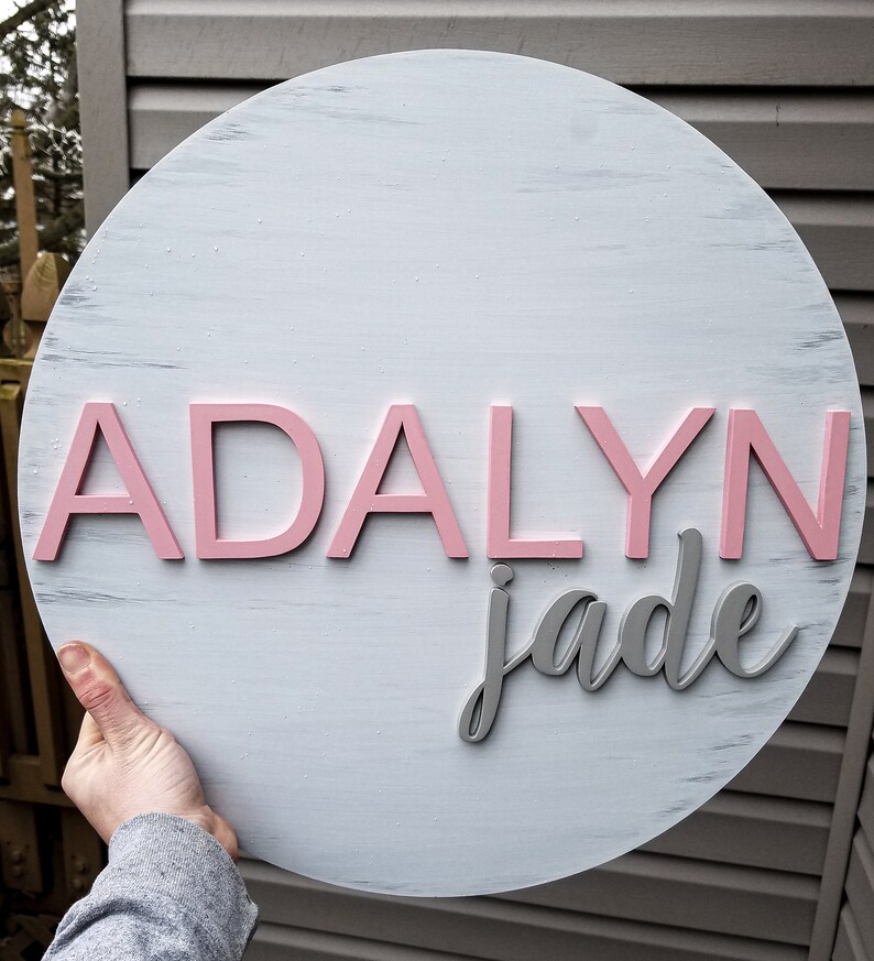 Name Round 3D Name Sign 3D Name Round Nursery Sign | Etsy