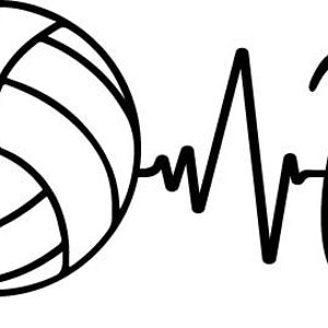 Volleyball Life Heartbeat SVG PDF JPG Digital File Glowforge Cricut ...