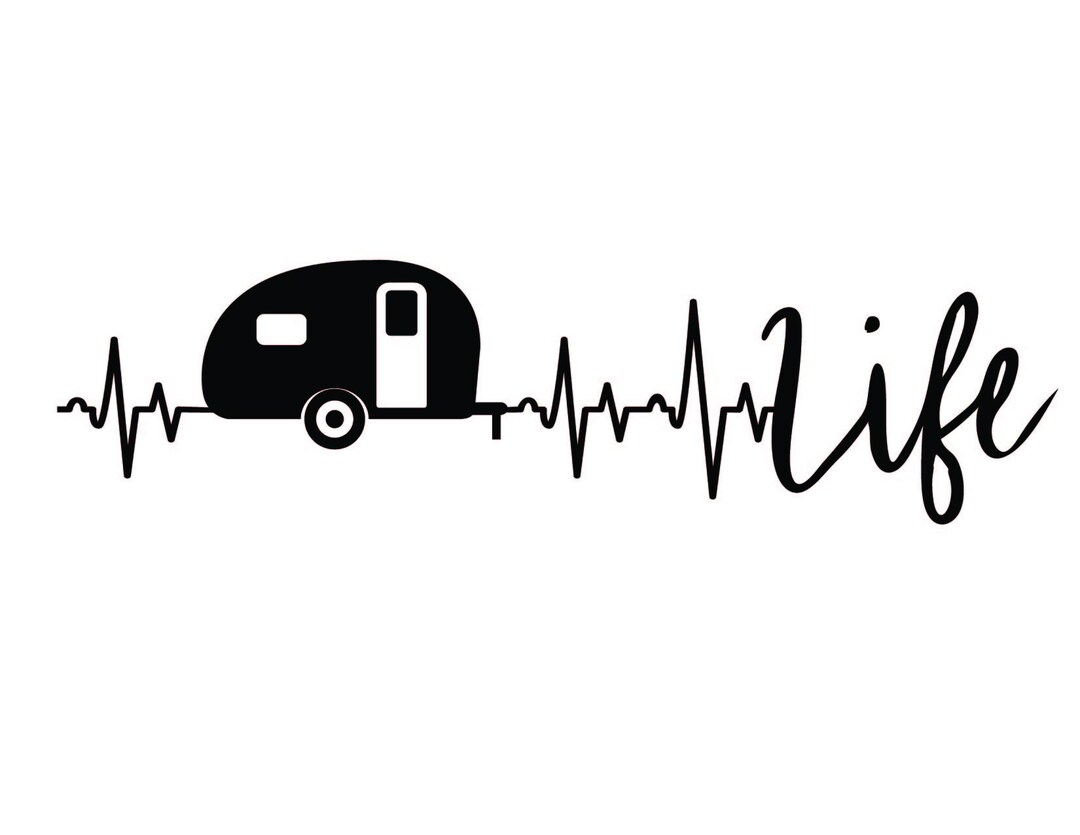 Camper Life Heartbeat SVG PDF Jpg .png Digital Glowforge Cricut Vinyl ...