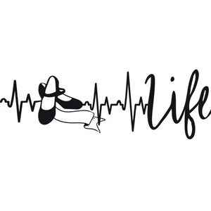 Customizable Dance Shoes Heartbeat SVG PDF JPG .png Digital Glowforge ...