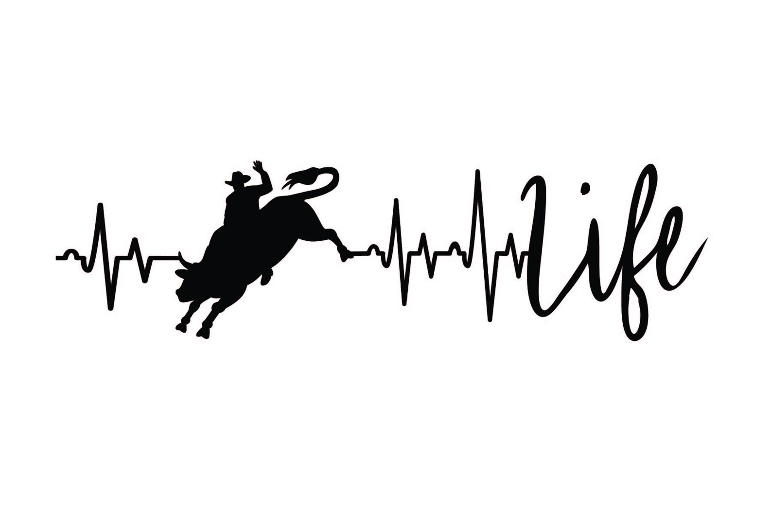 Bull Rider Rodeo Life Heartbeat SVG PDF Jpg Png Digital File - Etsy