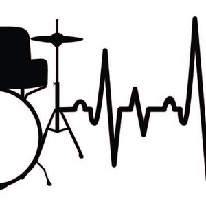 Drummer Life Heartbeat SVG PDF JPG .png Digital Glowforge Laser Cricut ...