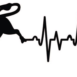 Bull Rider Rodeo Life Heartbeat SVG, PDF Jpg Png Digital File Glowforge ...