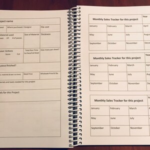 Coil Bound Laser File Logbook and Sales Tracker - Use With Glowforge ...