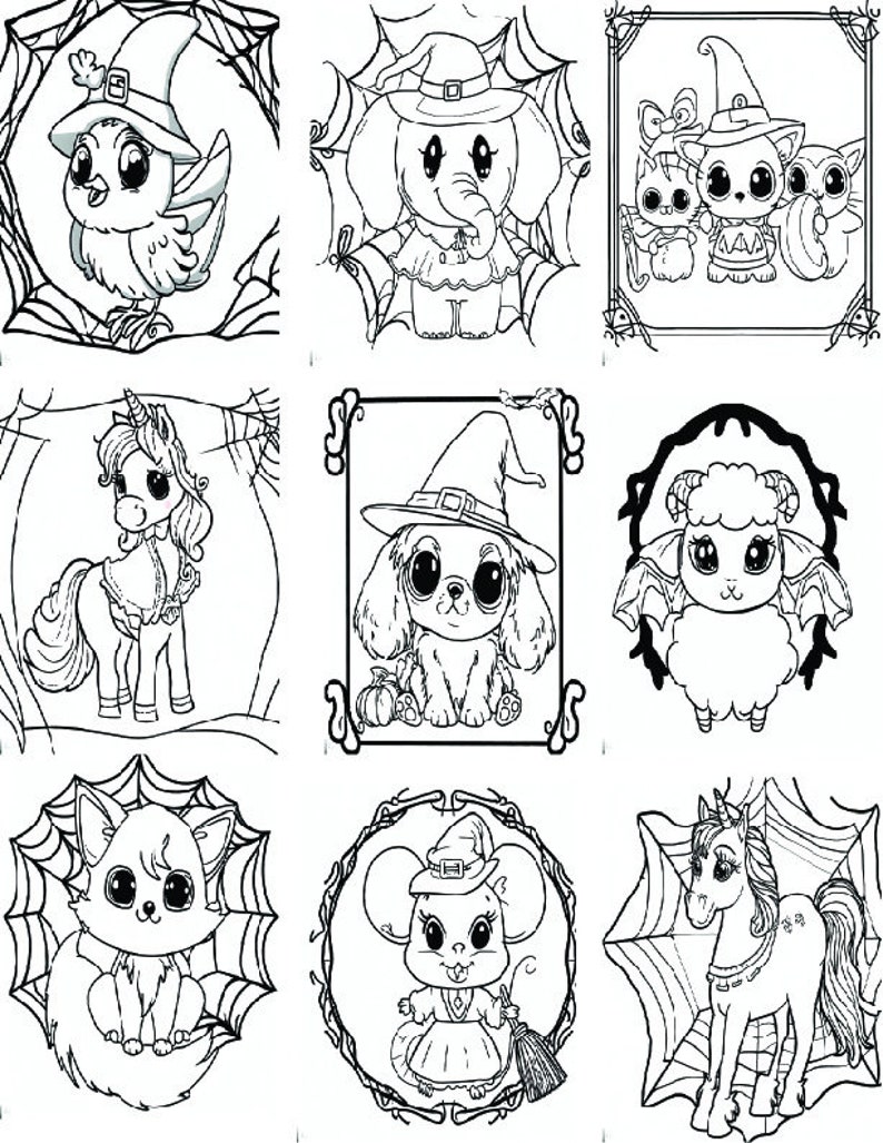 Cute Printable Halloween Animal Coloring Pages Spooktacular Fun for ...