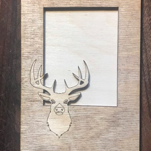 Customizable Deer Photo Frame SVG Glowforge Laser File - Etsy