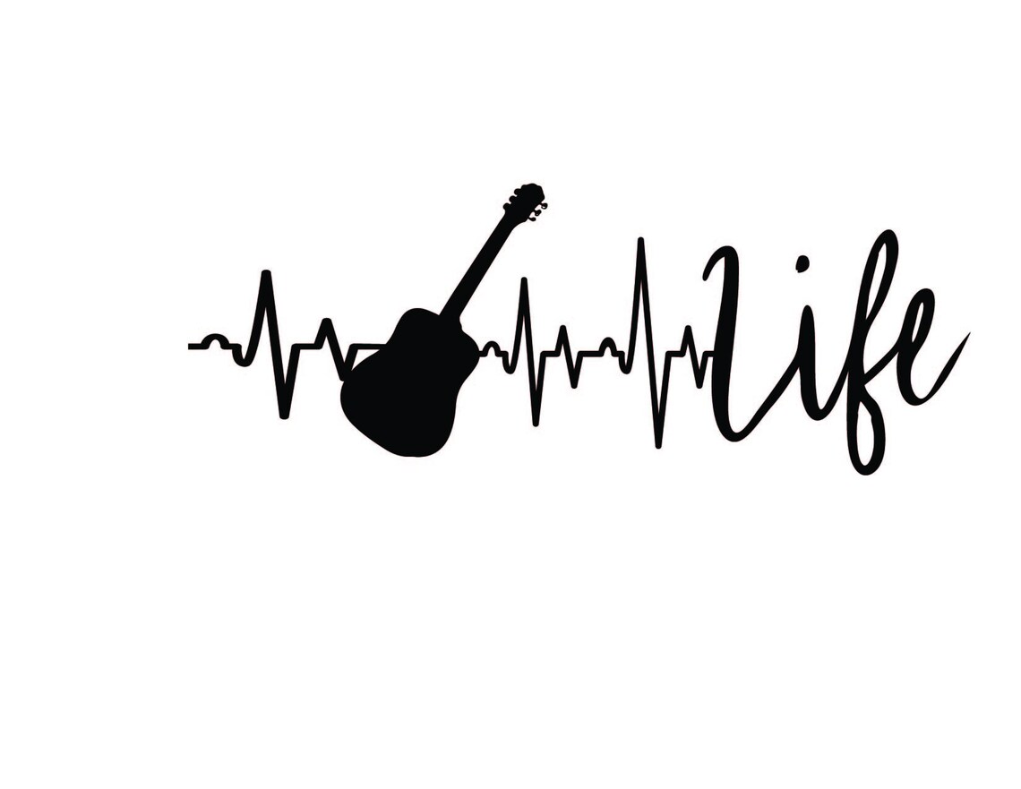 Guitar Life Heartbeat SVG PDF JPG .png Digital Glowforge Laser | Etsy