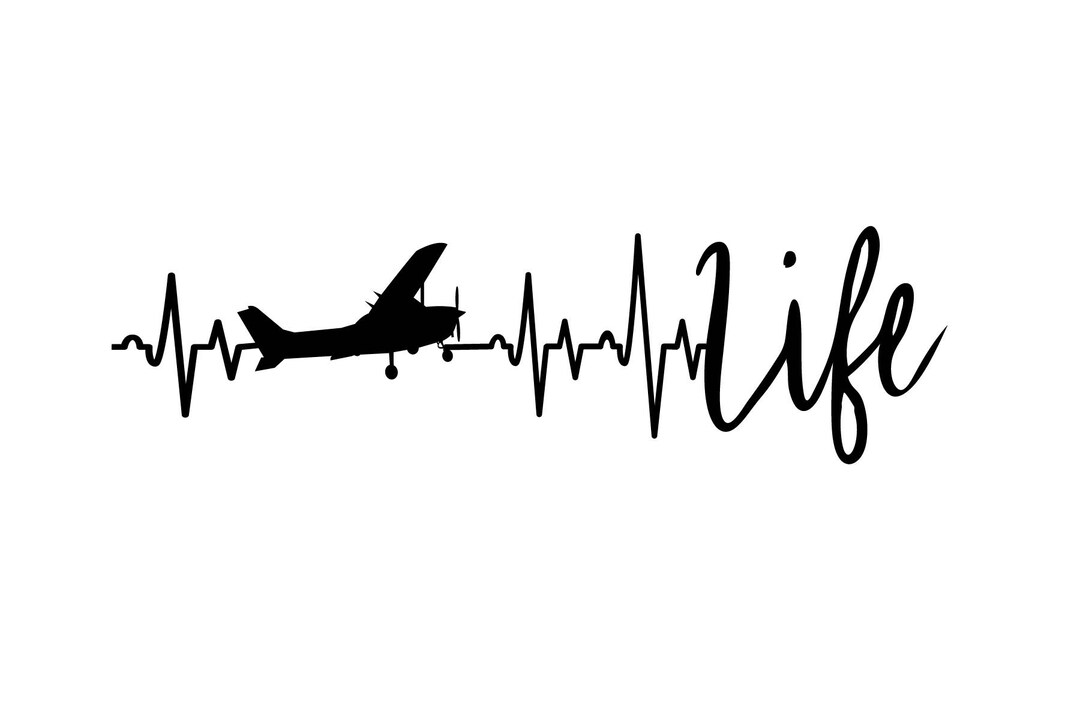 Single Engine Airplane Life Heartbeat SVG, PDF Jpg Png Digital File ...