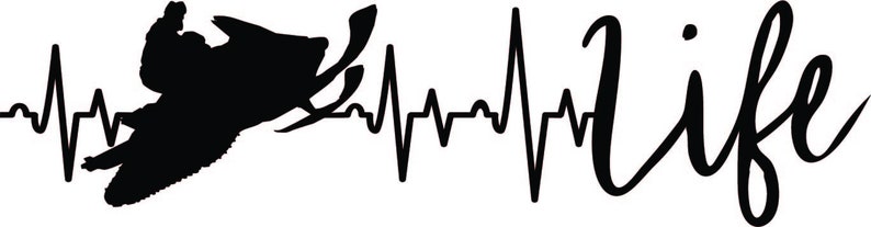 Snowmobile Life Heartbeat SVG PDF JPG .png Digital Glowforge - Etsy