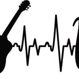 Guitar Life Heartbeat SVG PDF JPG .png Digital Glowforge Laser Cricut ...