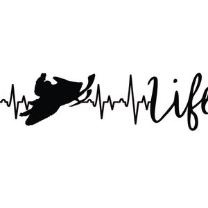 Snowmobile Life Heartbeat SVG PDF JPG .png Digital Glowforge Cricut ...