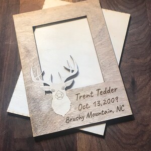 Customizable Deer Photo Frame SVG Glowforge Laser File - Etsy