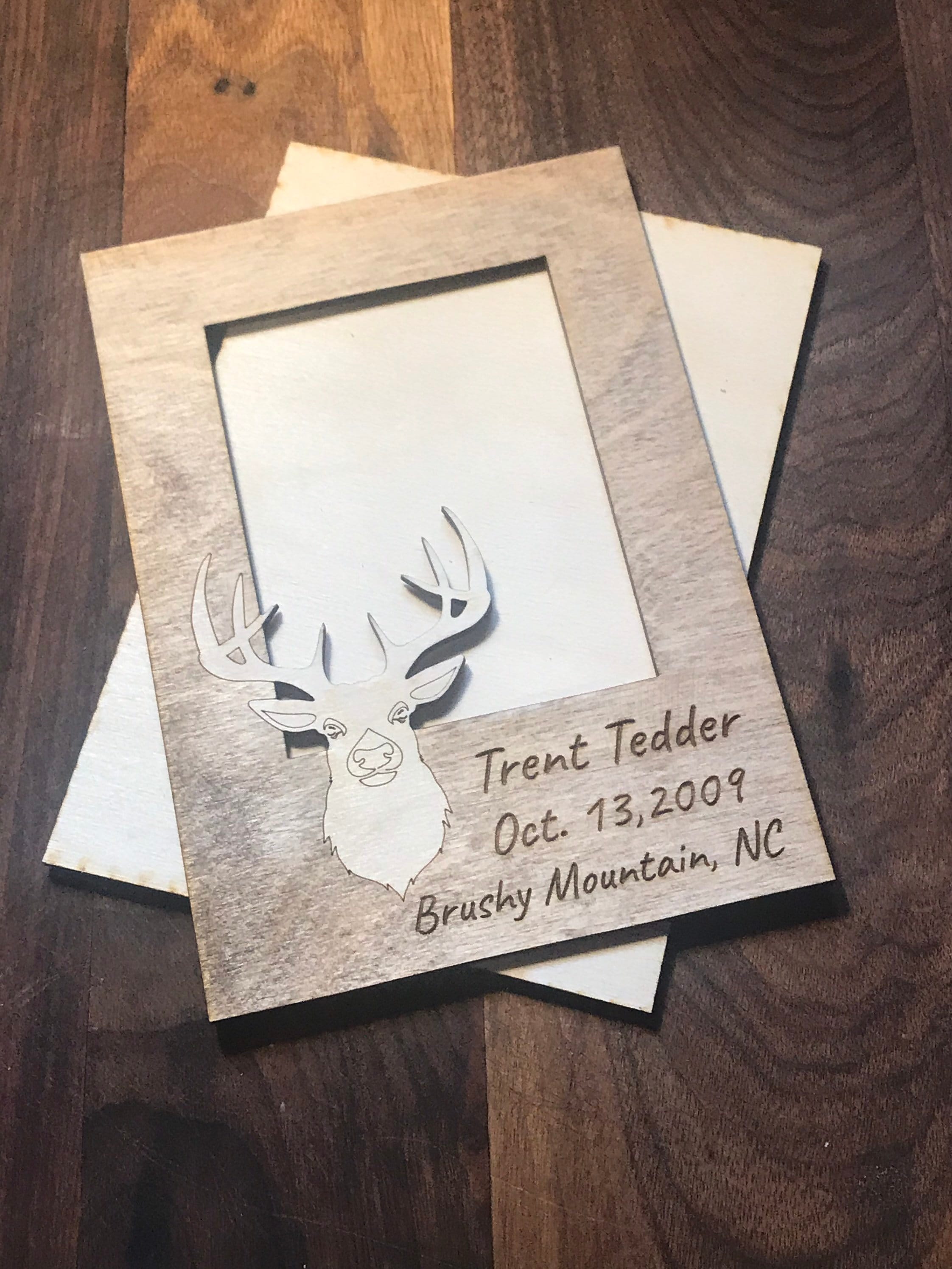 Customizable Deer Photo Frame SVG Glowforge Laser File | Etsy