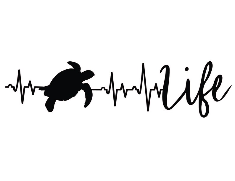 Turtle Heartbeat Life SVG PDF Jpg .png Digital Glowforge - Etsy