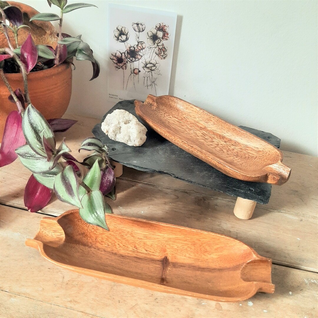 Pair of Corn Cob Boats, Vintage Corn Holders, Wood Corn on the Cob ...