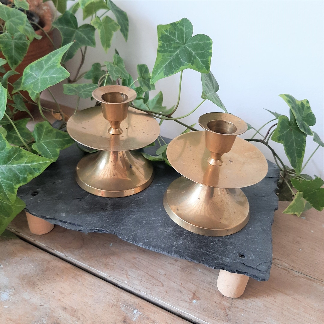 Antique Brass Candlesticks, Mini Pair Brass Candlesticks, Candle Stick ...