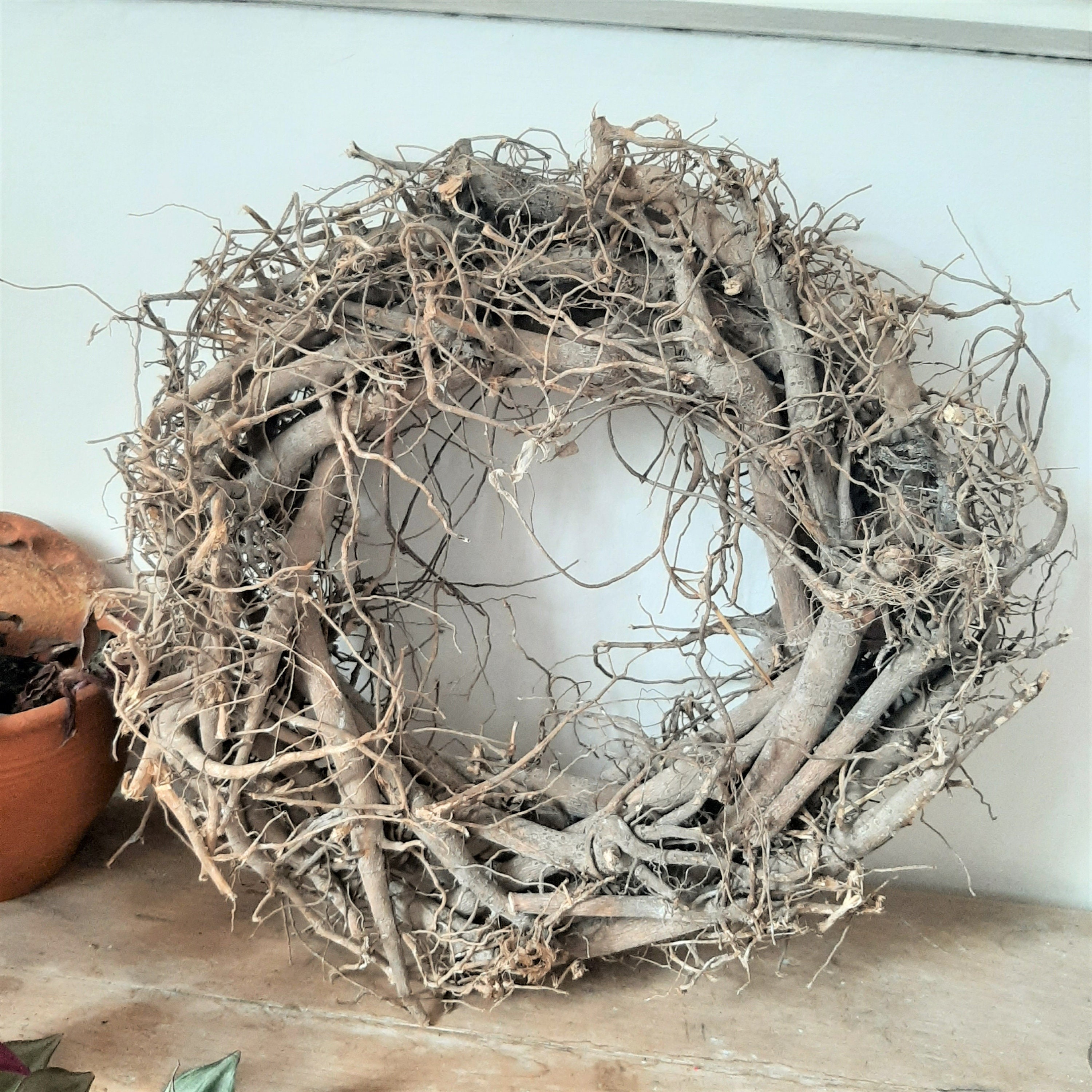 Large Twig Wreath, Solid Wood Wreath, Front Door Wreath, Large ...