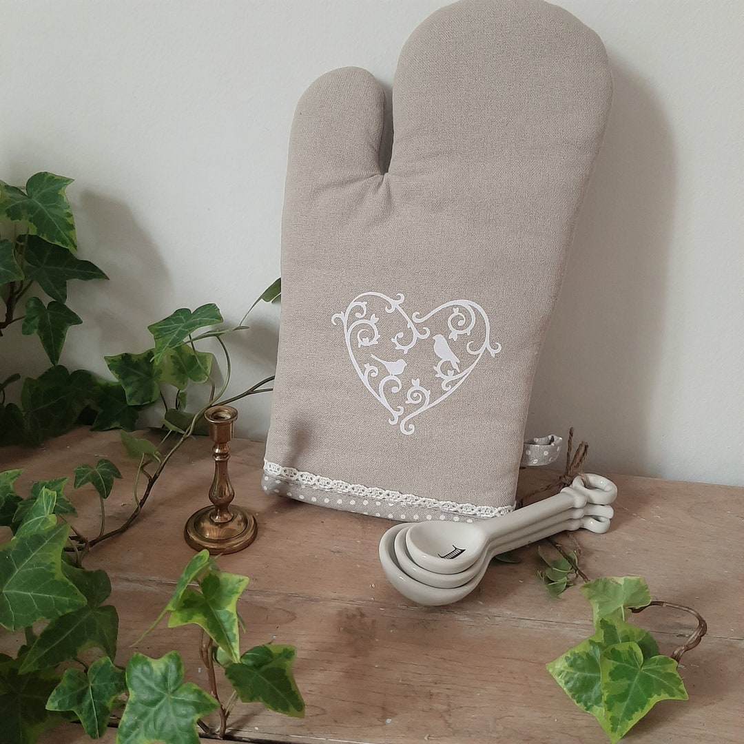 Linen Oven Mitt, Rustic Kitchen Decor, Linen Kitchen Glove, Linen ...