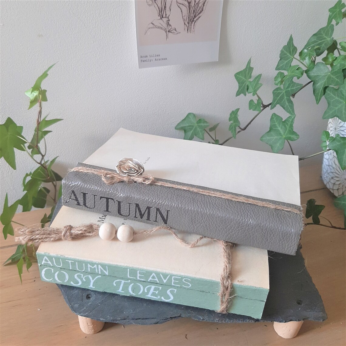Handmade Autumn Book Stacks Autumn Shelf Decor Pumpkin - Etsy