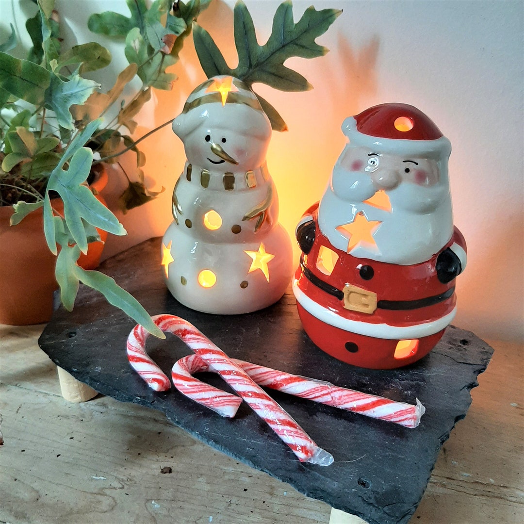 Santa Tealight Holder, Snowman Tealight Holder, Christmas Candle Holder ...