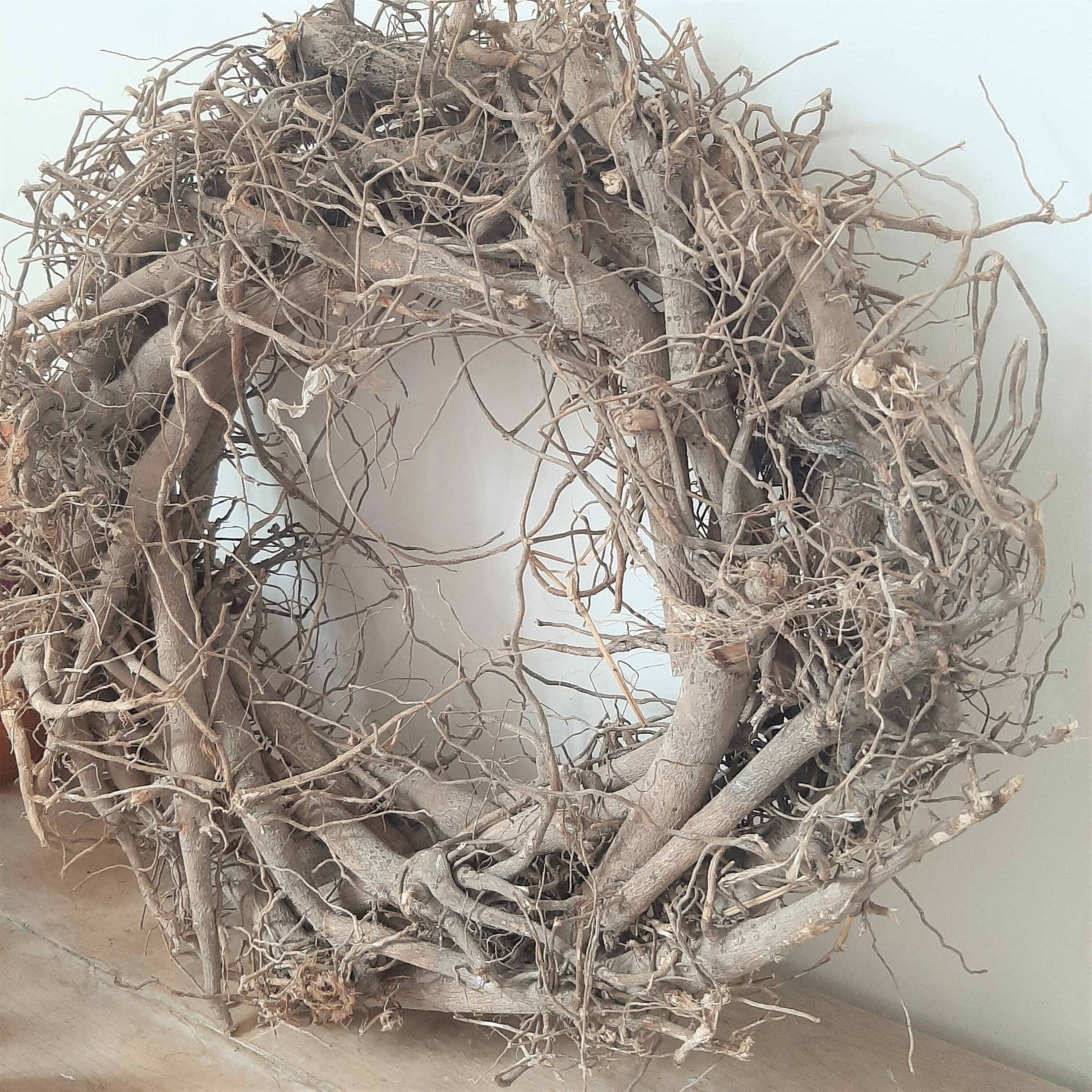 Large Twig Wreath, Solid Wood Wreath, Front Door Wreath, Large ...