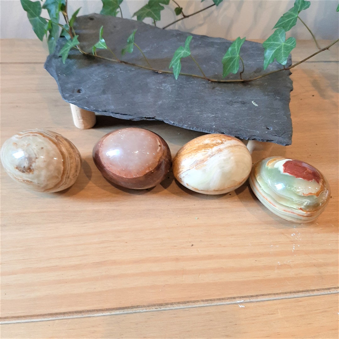 Vintage Alabaster Egg's, 4 Onyx Eggs, Large Crystal Eggs, Vintage ...