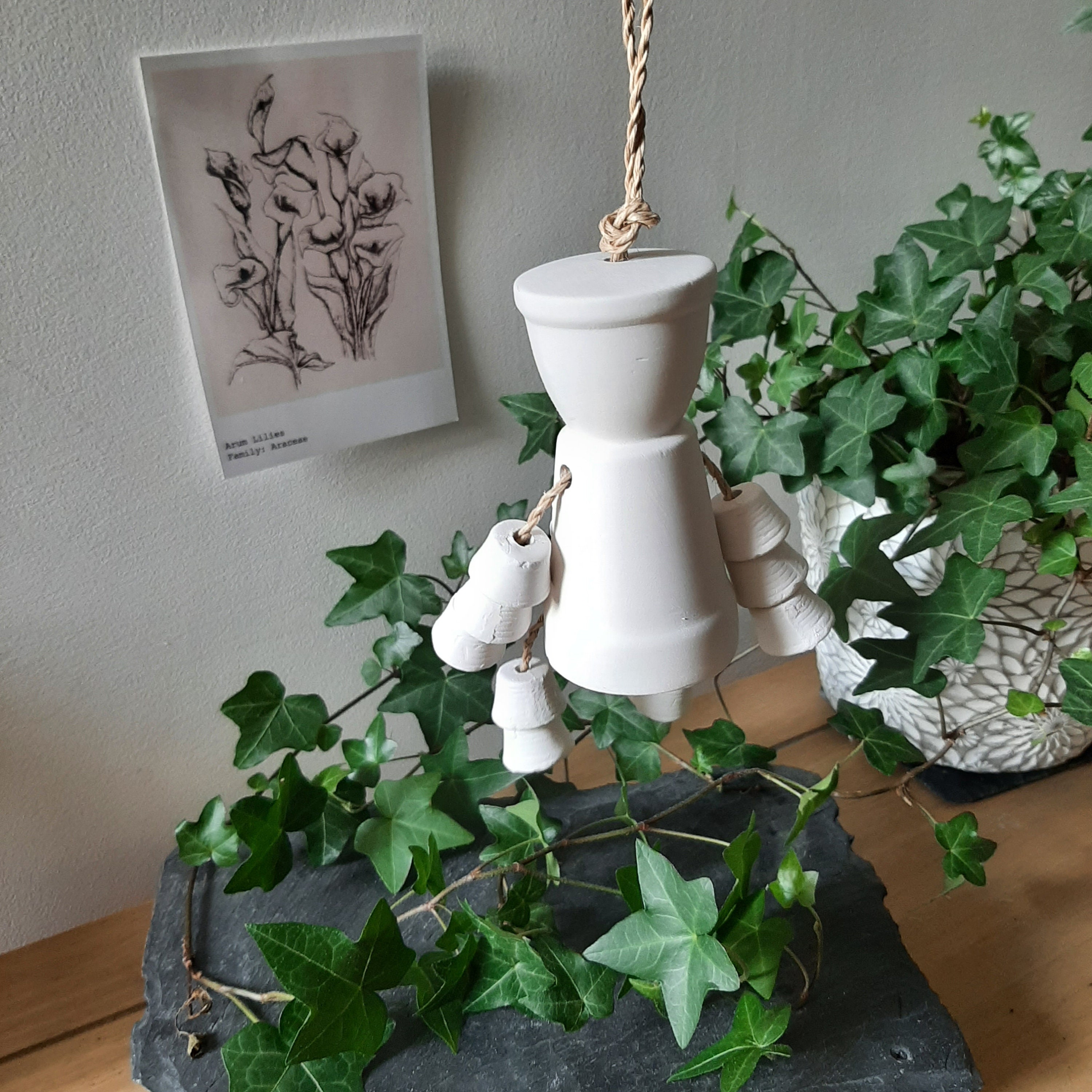 Skeleton Hanging Terracotta Plant Pot Man Handmade Halloween - Etsy