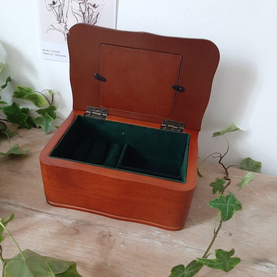 Personalised Unique Jewelry box, Vintage dark wood bo… - Gem