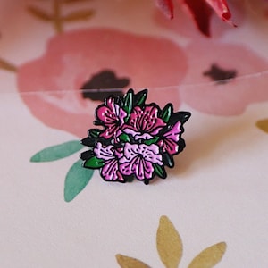 Flower Enamel Pin, Flower Pin, Enamel Pins, Flower Pin, Floral Enamel ...