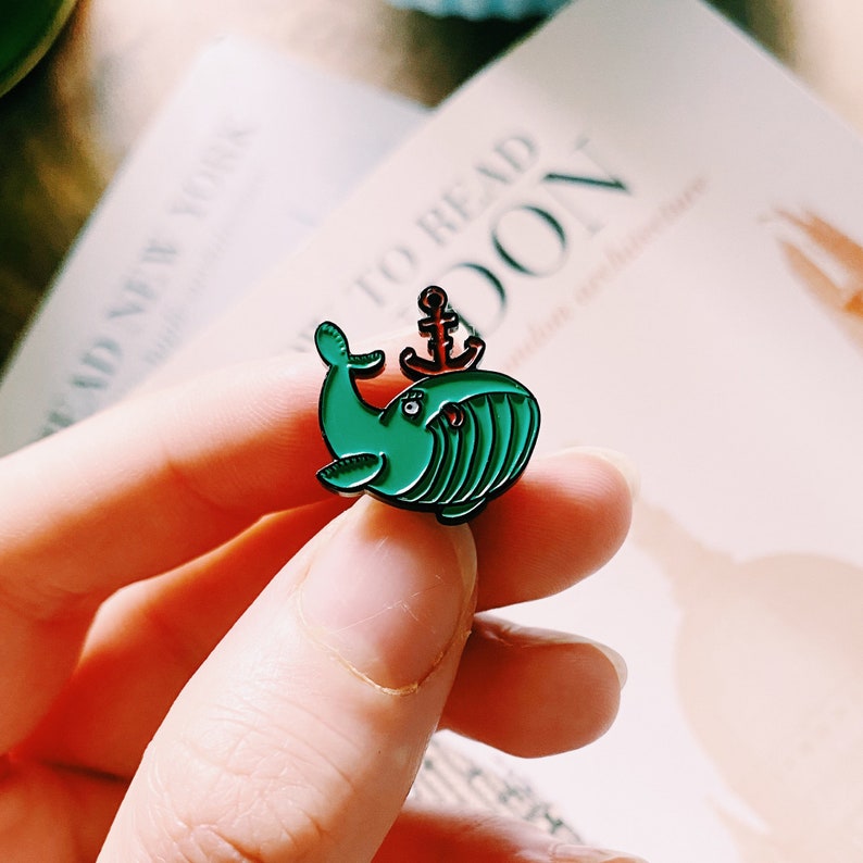 Whale Enamel Pin Whale Brooch Enamel Pin Whale Jewelry | Etsy