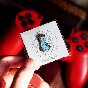 Gamer Enamel Pin, Video Game Pin, Lapel Pin, Unicorn Enamel Pin, Pin ...
