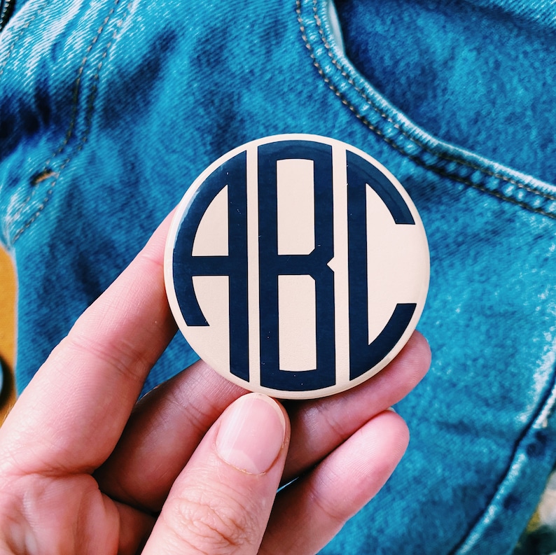Monogram Button Pin Bachelorette Pins Monogrammed Badge | Etsy