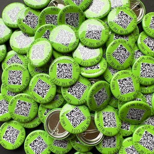 Custom QR Code Buttons (personalized Button Pins, Pinback, Badges) 1.5 ...