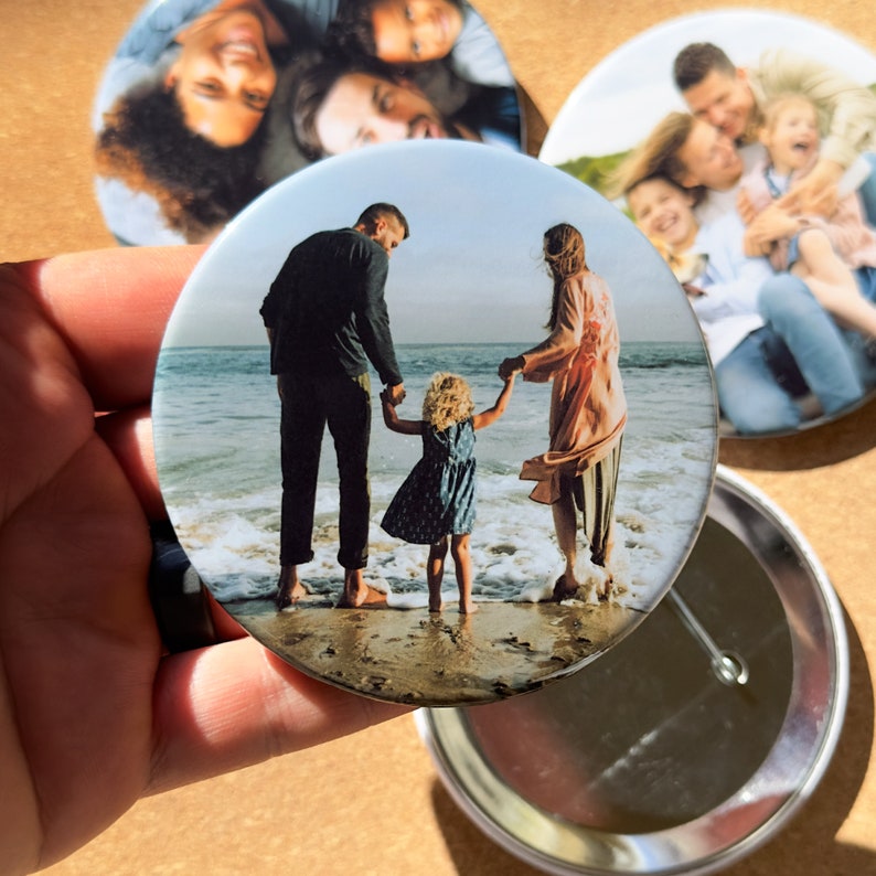 Big Photo Pin Button, Large Button With Picture, 3.5 Inch Image Pinback ...