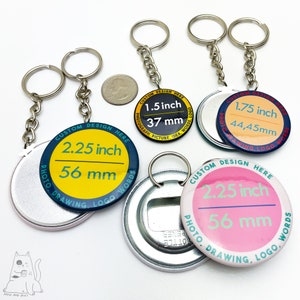1.75 Inch Custom Keychain, Photo Key Fob, Personalized Key Rings ...