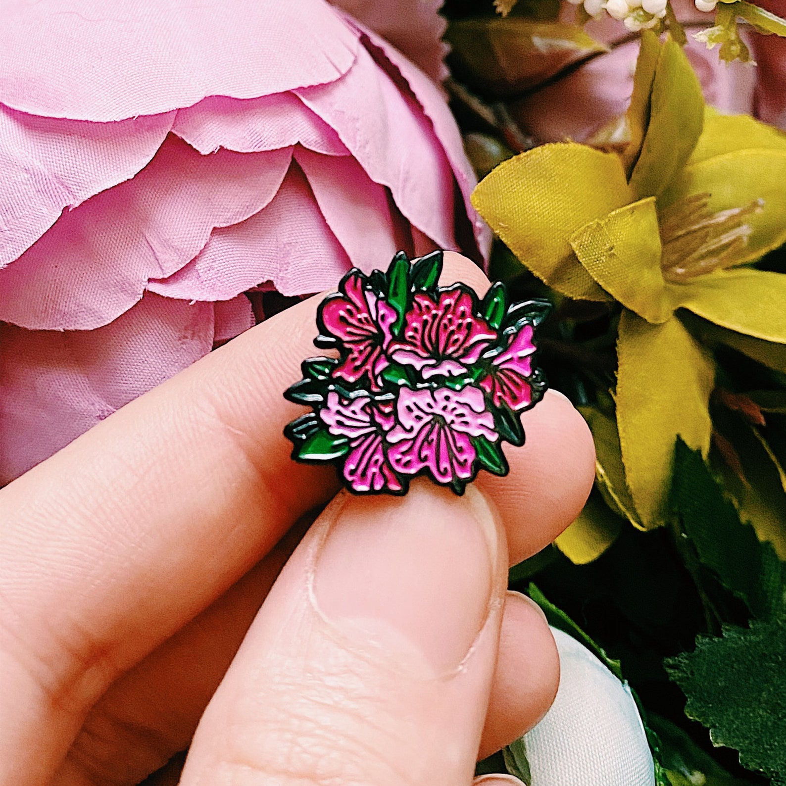 Flower Enamel Pin Flower Pin Enamel Pins Flower Pin Floral - Etsy