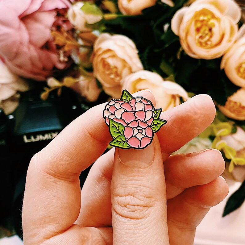 Flower Enamel Pin Peonies Enamel Pin Floral Pin Plant Pin | Etsy