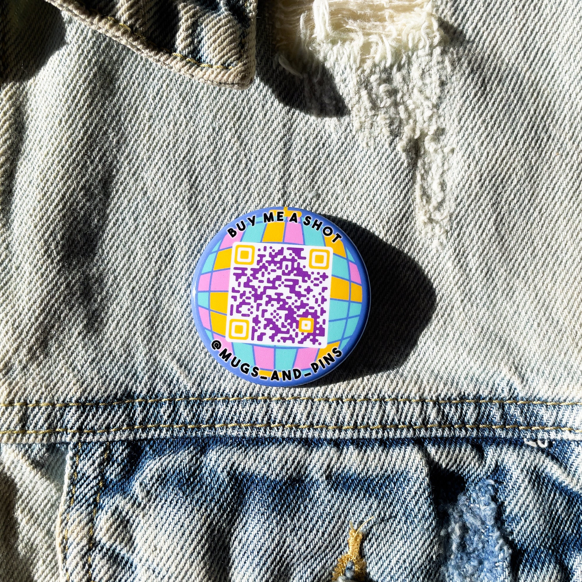 Custom QR Code Buttons - Different Sizes(personalized Button Pins ...