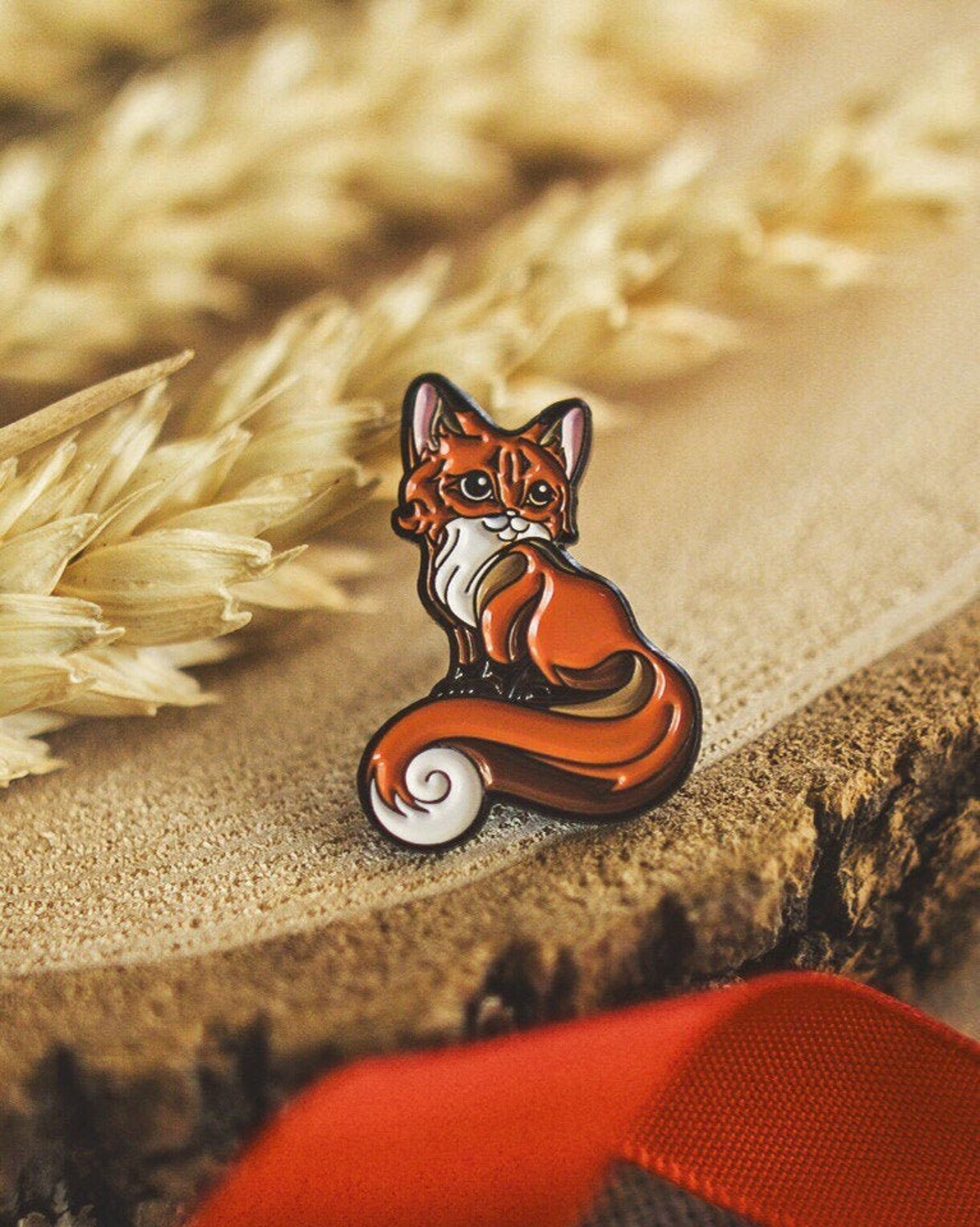 Foxy Enamel Pin Fox Pin Badge Cute Animal Fox Pin Fox - Etsy