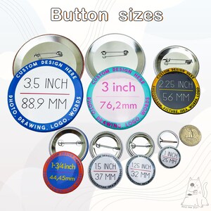 3 Inch Custom Buttons (custom Pins, Personalized Logo, Promotional ...
