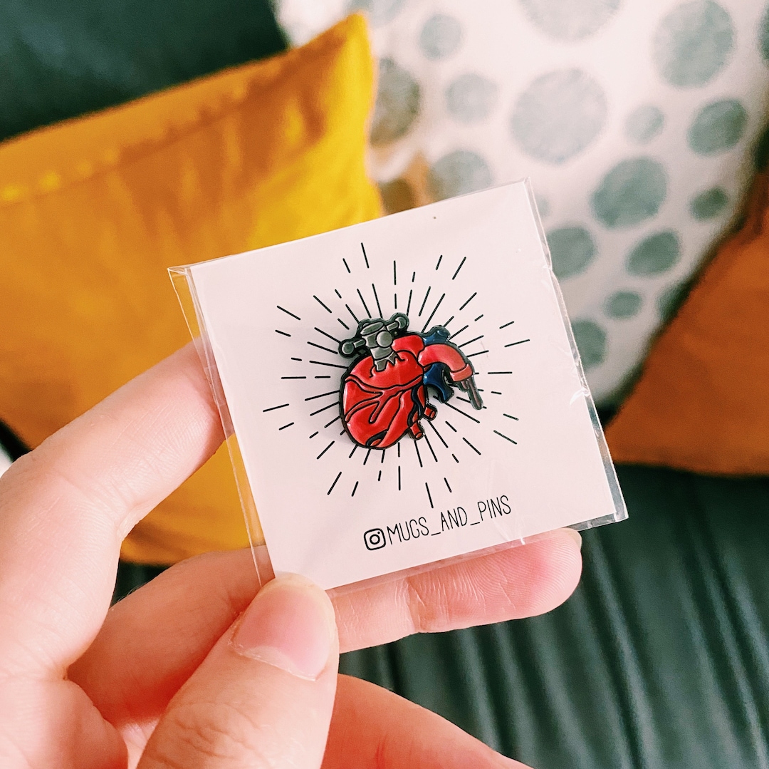 Heart Enamel Pin, Anatomical Heart Enamel Pin, Enamel Pin Badge, Doctor ...